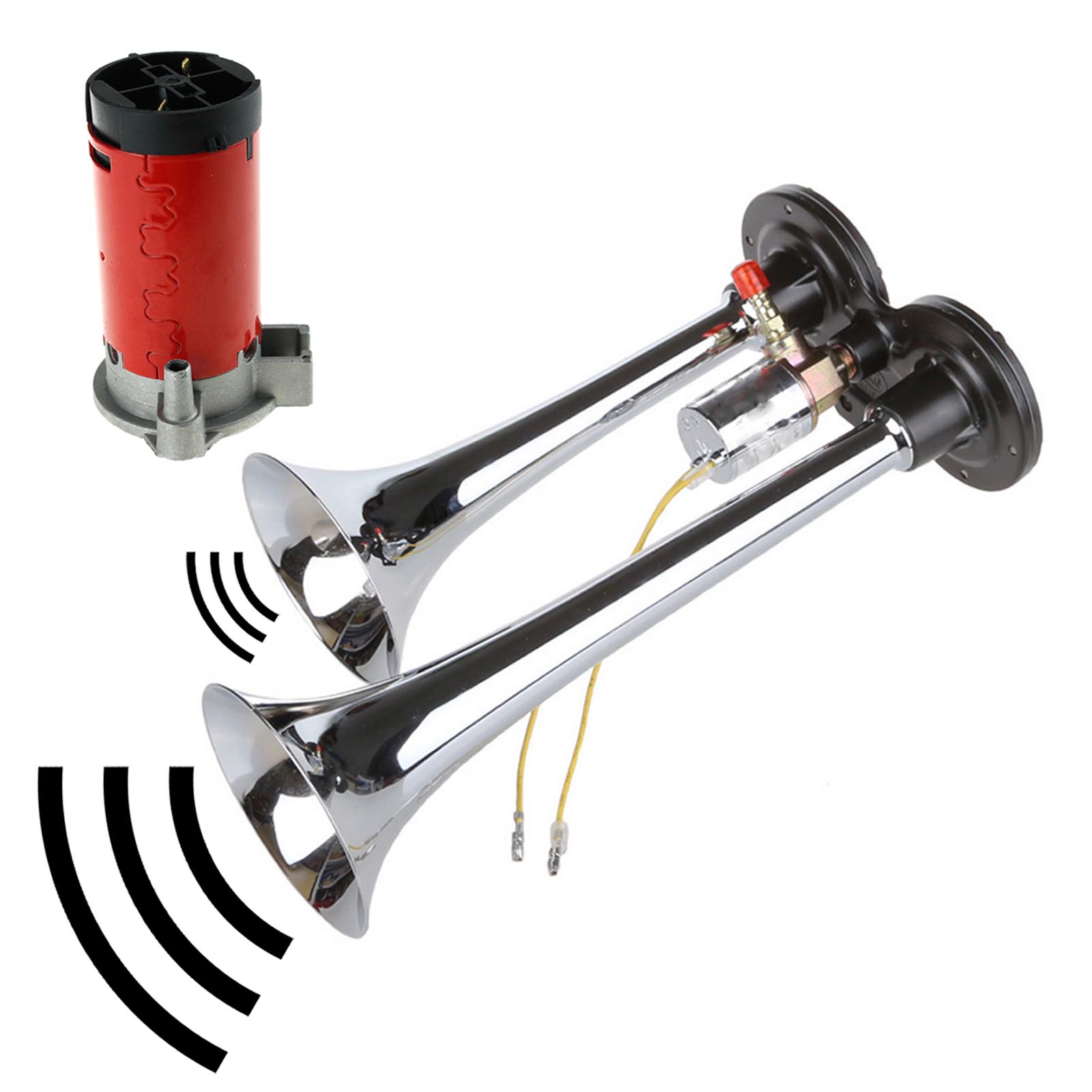 150db 12V Super Loud Dual Trumpet Air Horn Compressor Car Boat Truck ... 150db 12V Super Loud Dual Trumpet Air Horn Compressor Car Boat Truck ...