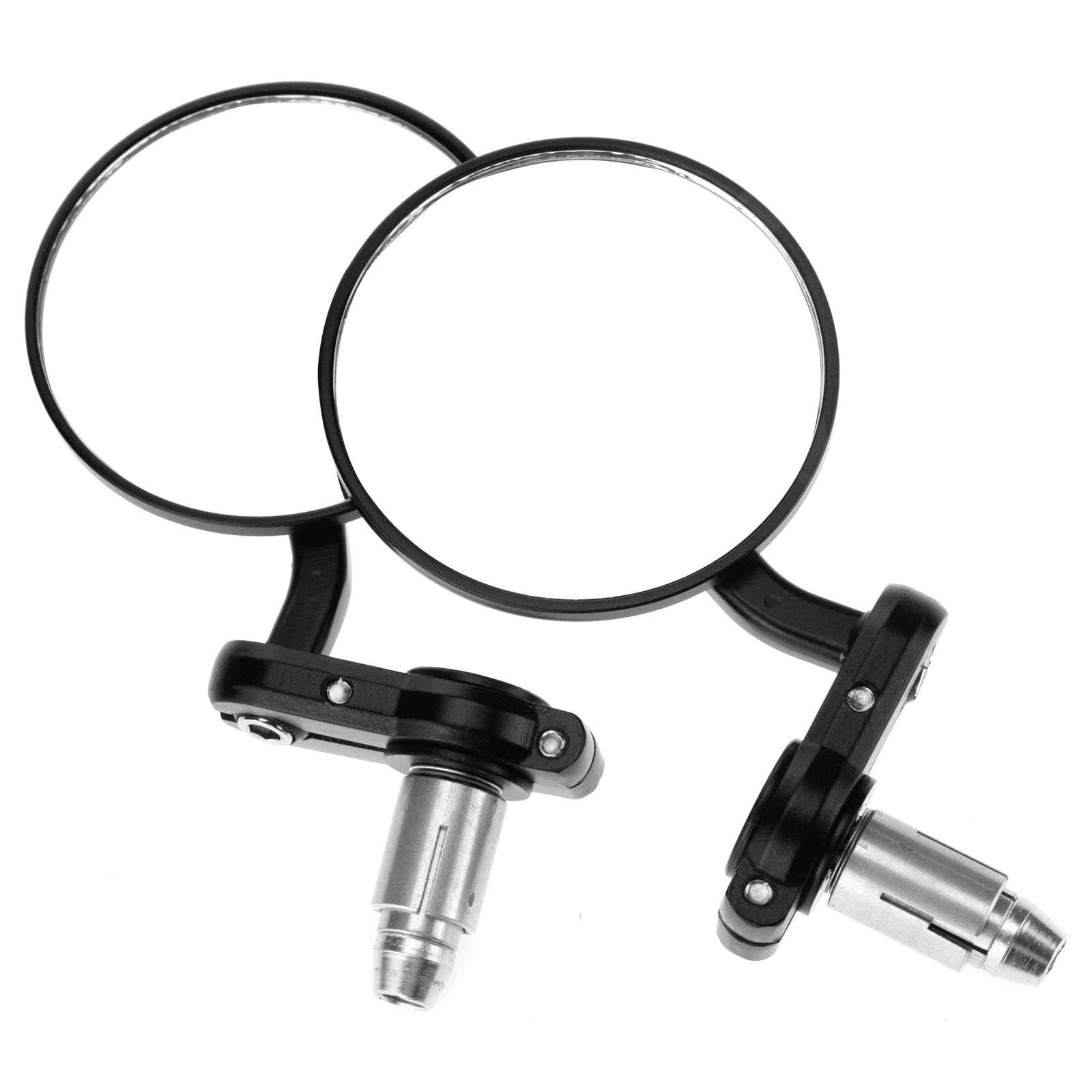 Universal Motorcycle Bar End Mirrors Black Bike Motorbike Rearview 7 8