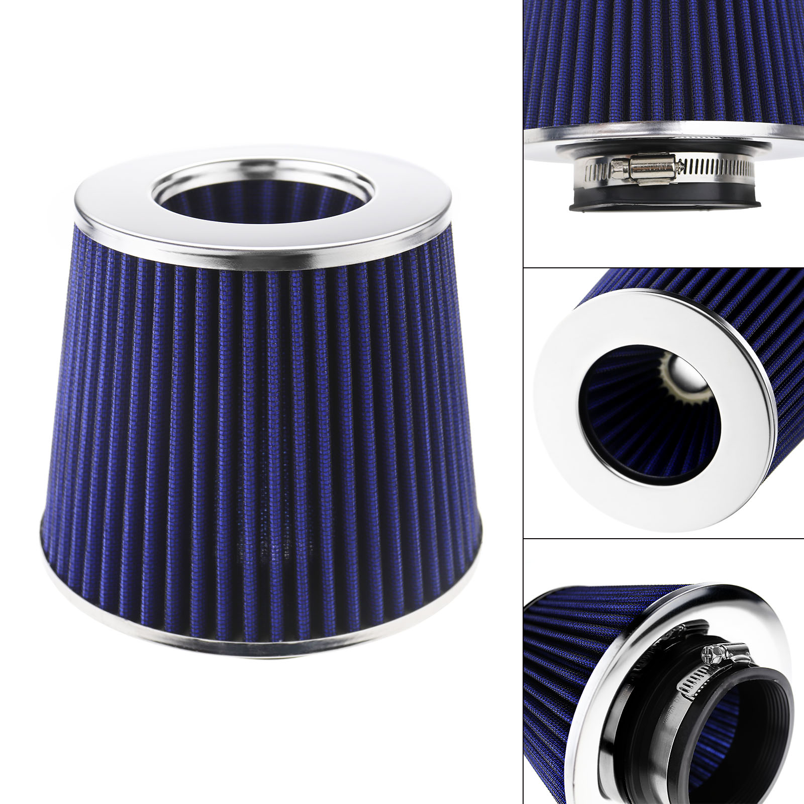 Universal 76mm Car Air Intake Filter Induction Sports Mesh Cone High ...
