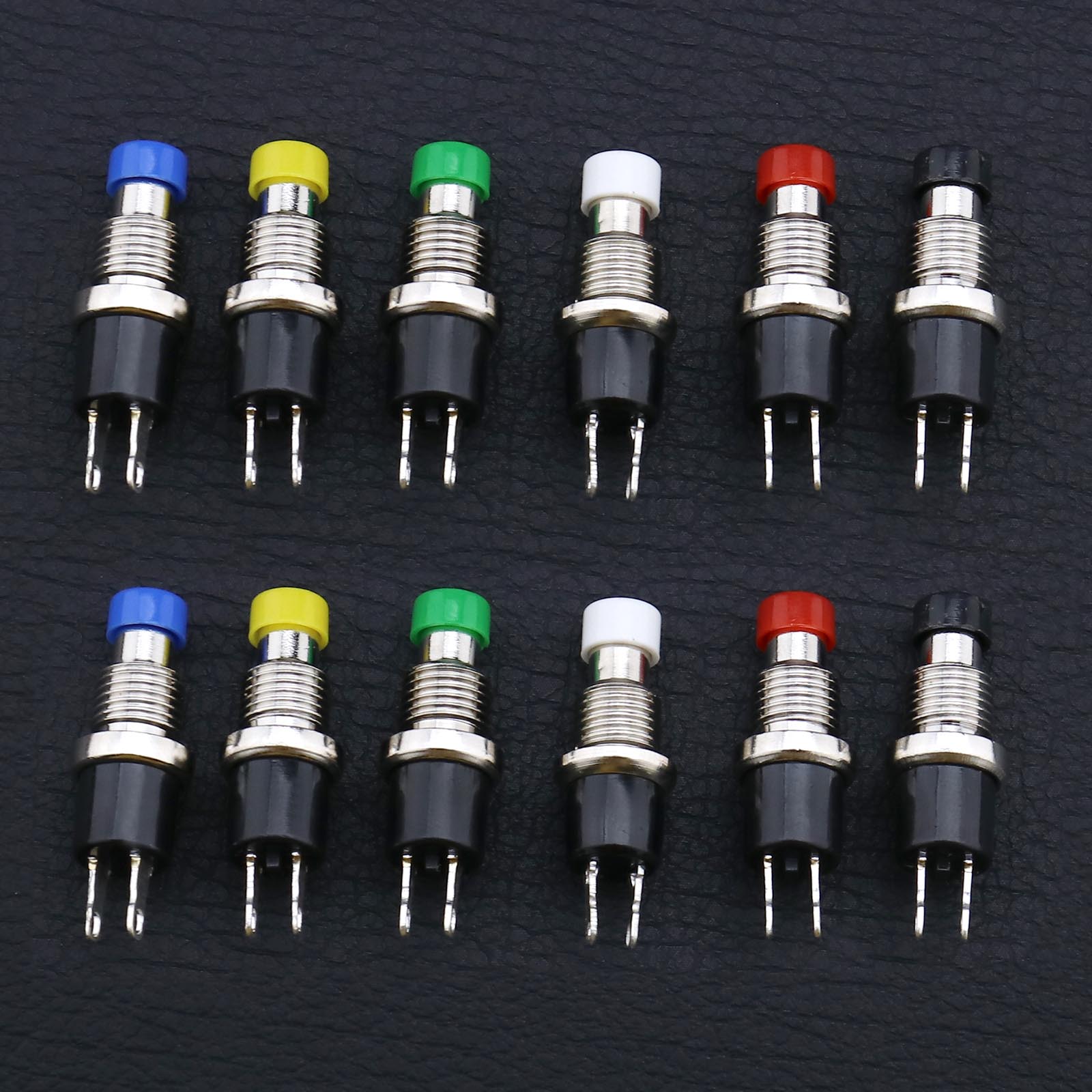 SPST 12pcs Mini Push Button Switch Set 1 a 250v Panel Mount Knob Swich ...