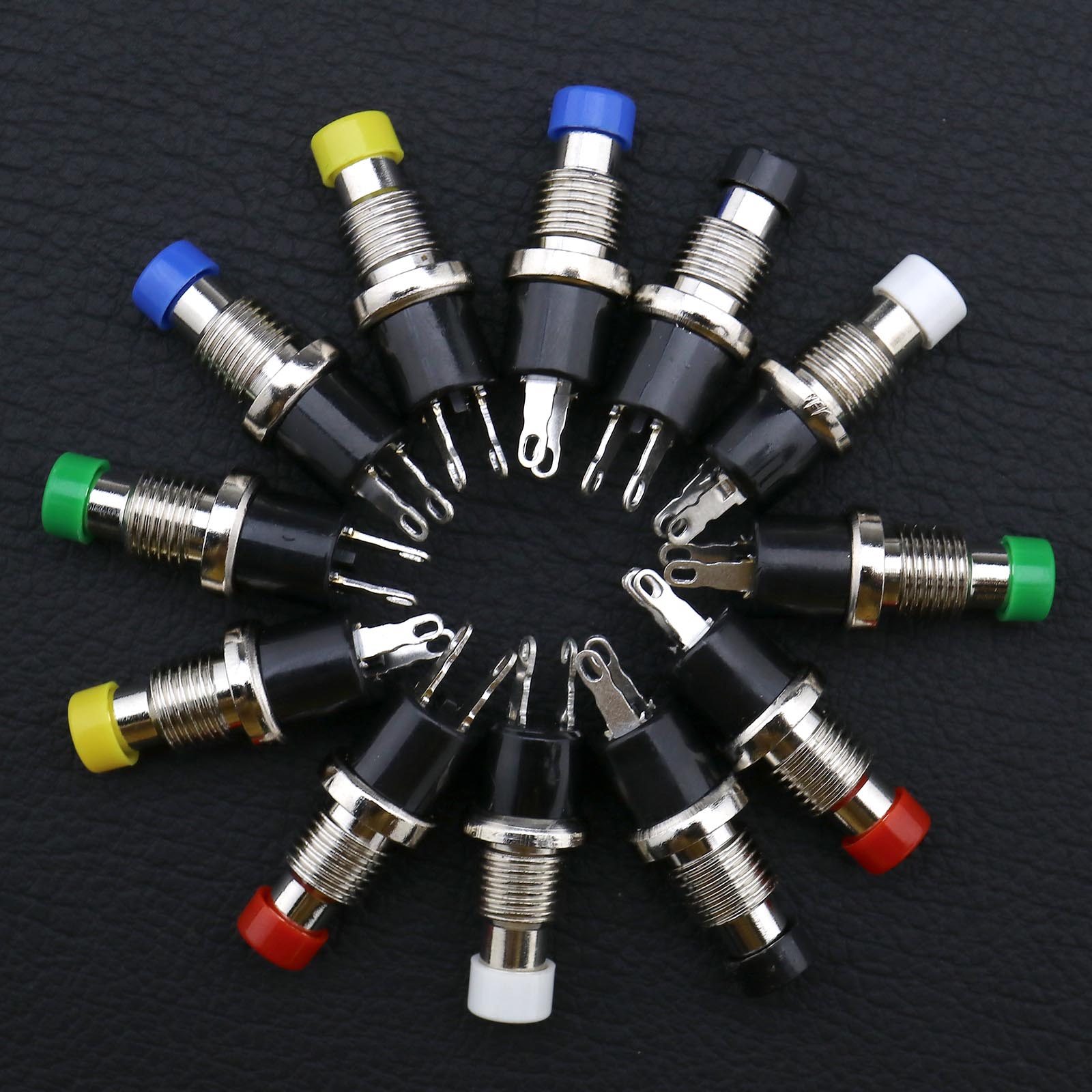 SPST 12pcs Mini Push Button Switch Set 1 a 250v Panel Mount Knob Swich ...