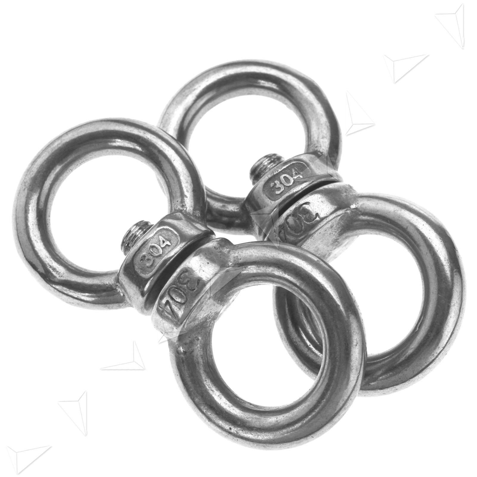 2 Pairs M10 Metric Thread 304 Stainless Steel Lifting Eye Bolts and Eye ...