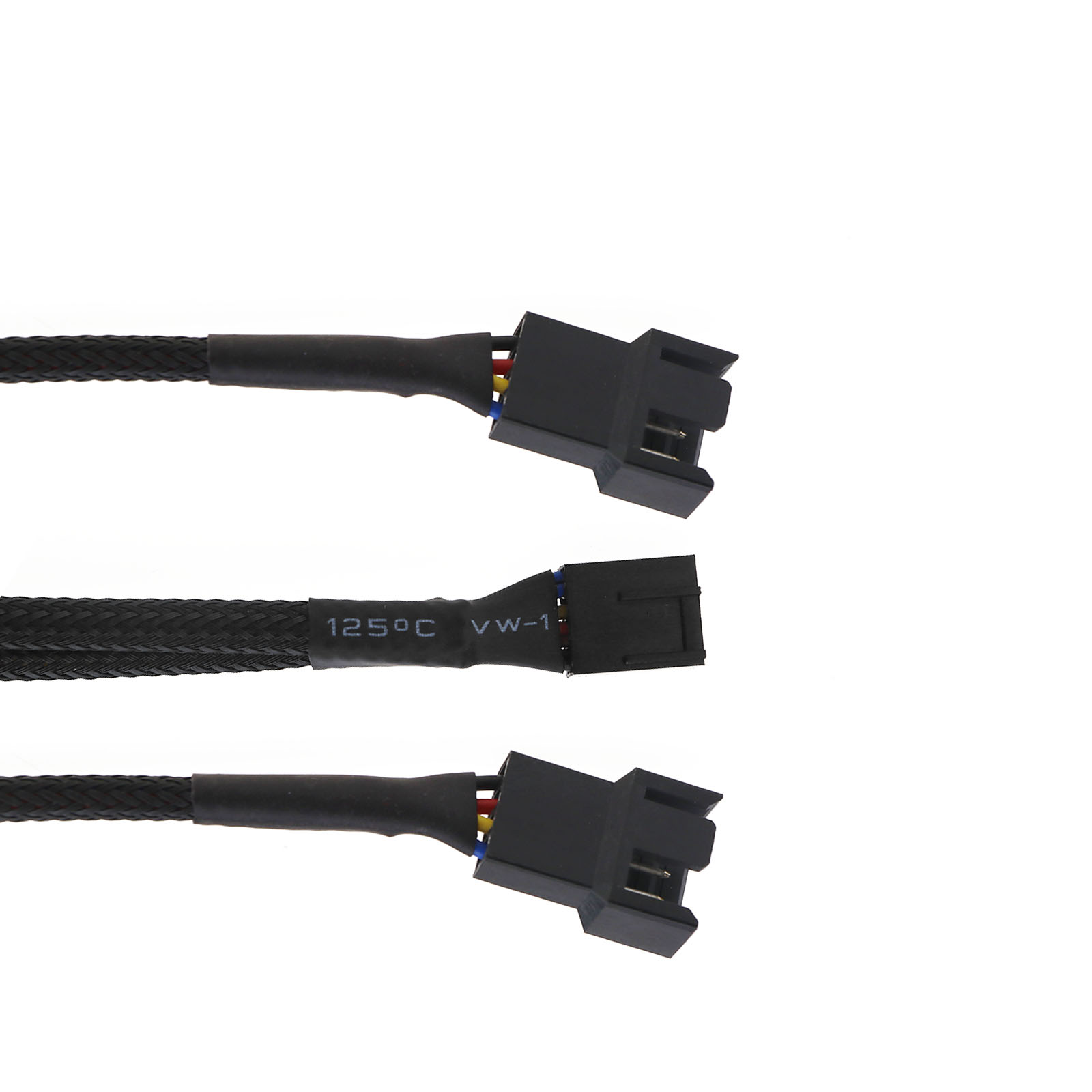 Braided Y Splitter 3/4 Pin PWM Fan Connector Computer PC Power Cable ...