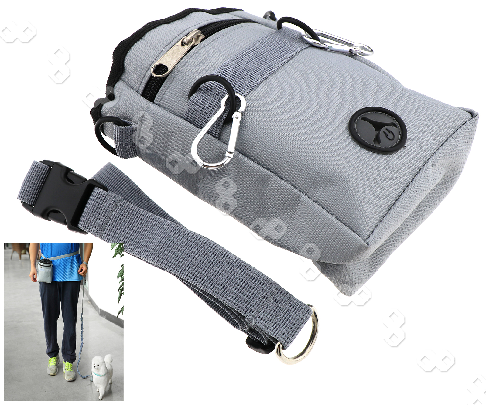 1 x sacchetto per snack sacchetto per prelibatezze sacchetto per prelibatezze borsa per mangime sacchetto per mangime grigio