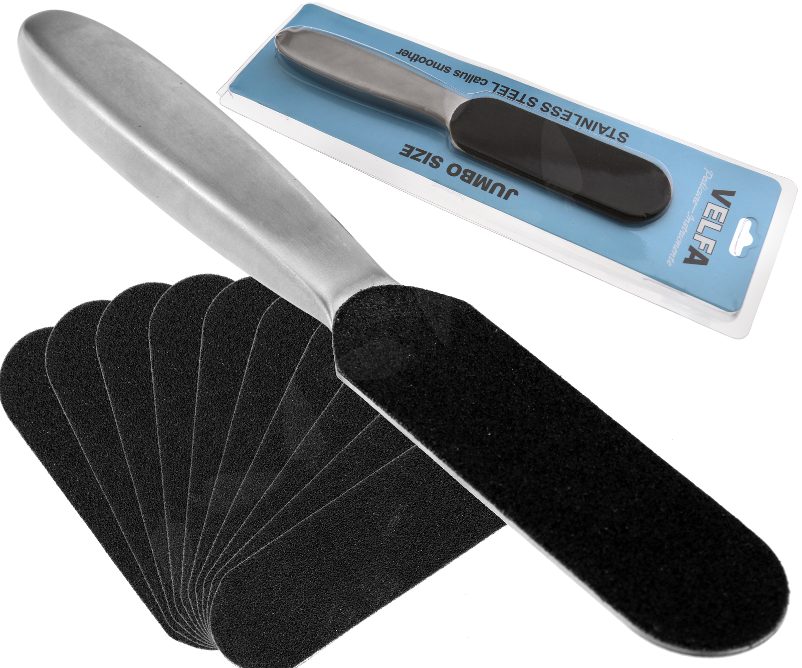 Two-Sided Surface Roughness Stainless Steel Foot File 10 Black Pads NEW ...