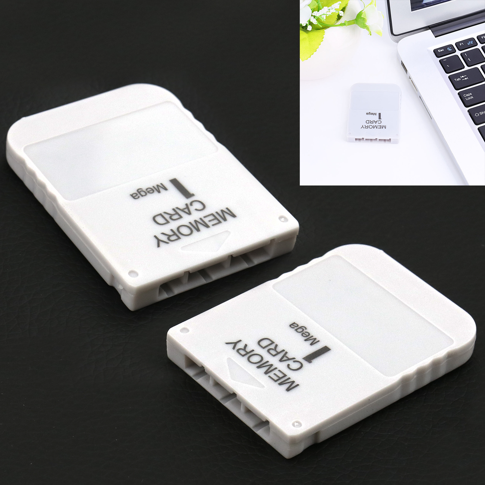 GAME SAVE MEMORY card for PS1 PS2 Compatible 1MB 15 block Gray 2 pcs £7 ...