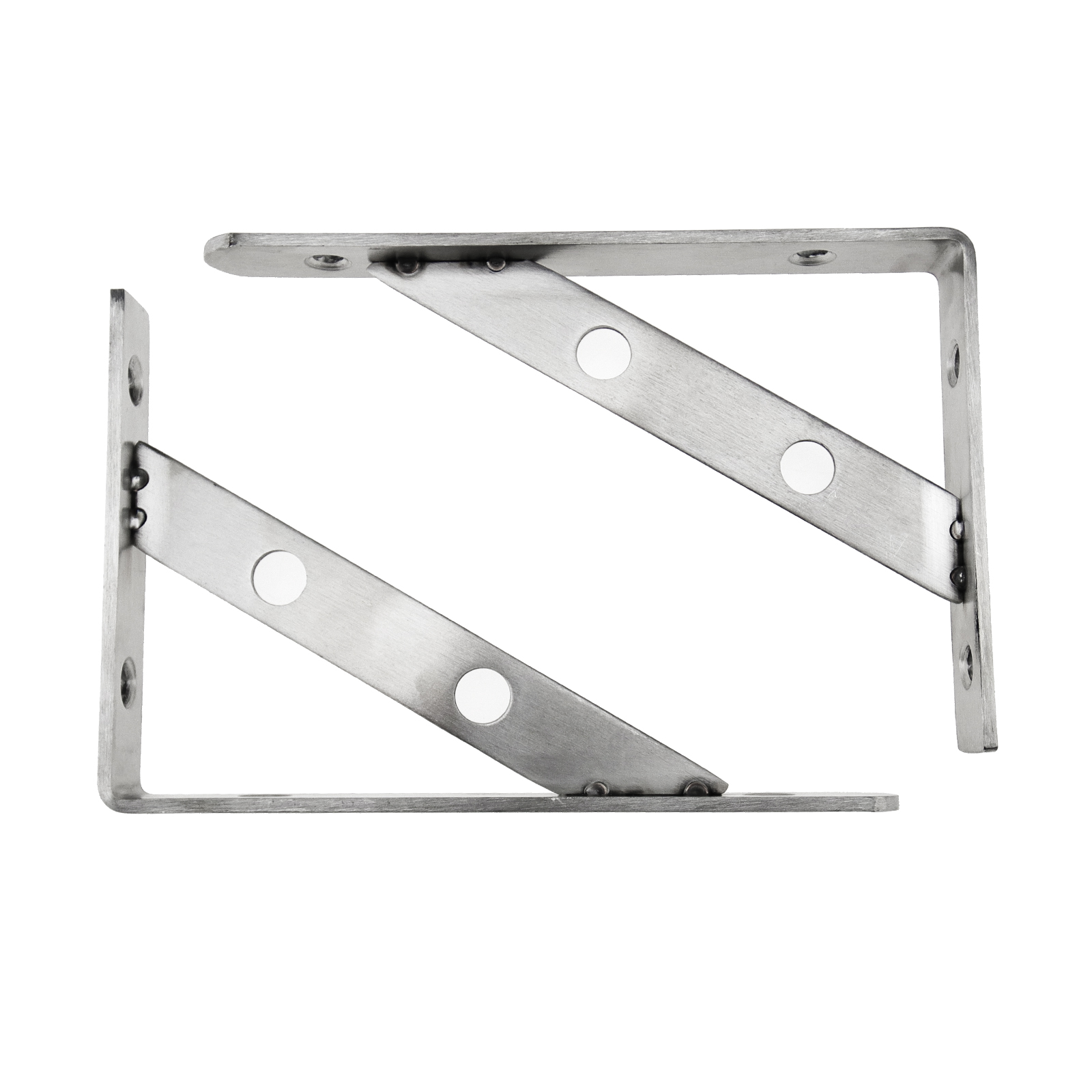 PAIR STAINLESS STEEL Tripod Wall Corner Shelf Bracket Heavy Duty ...