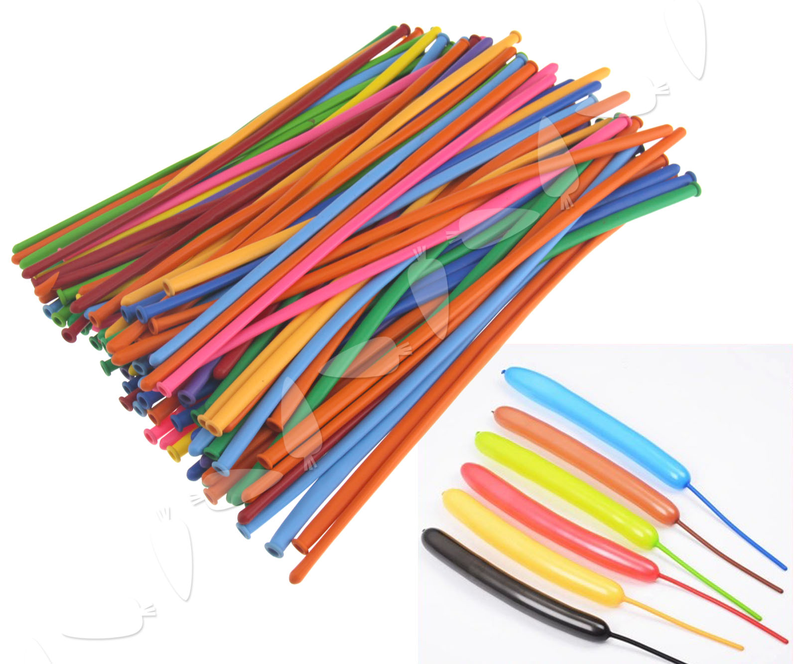 100 x Colourful Long Shape Balloon Birthday Party DIY Decoration | eBay