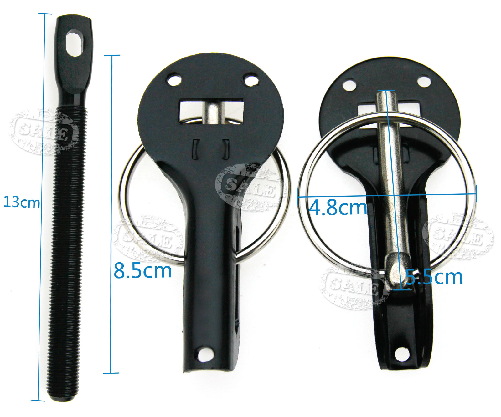 HOOD MOUNT BONNET Latch Catch Pin Key Locking Kit Racing Flush Car ...