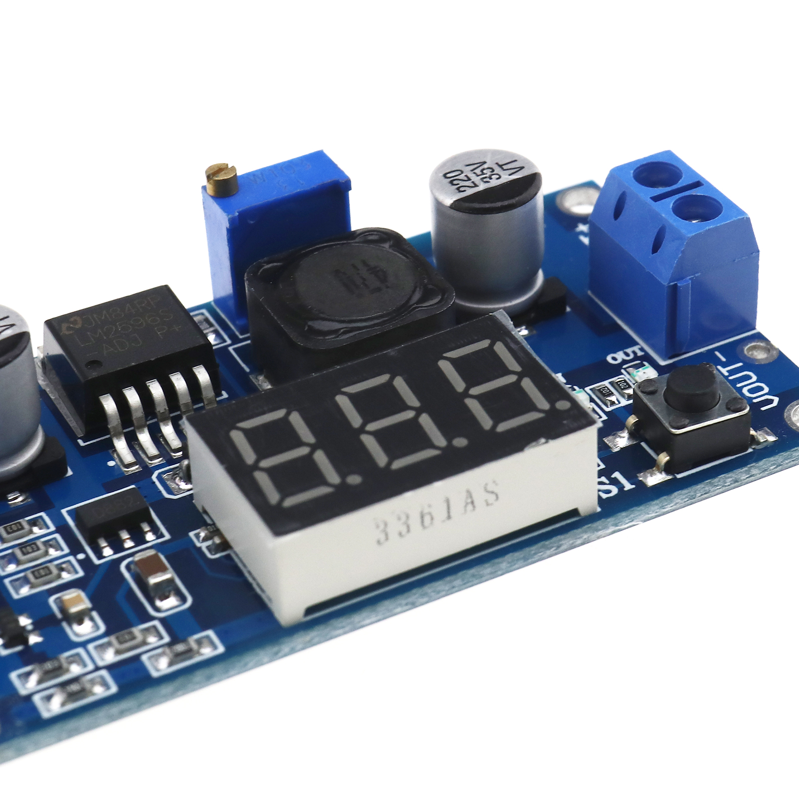 LM2596S DC DC Step Down Buck Converter LED Display Voltmeter Adjustable ...