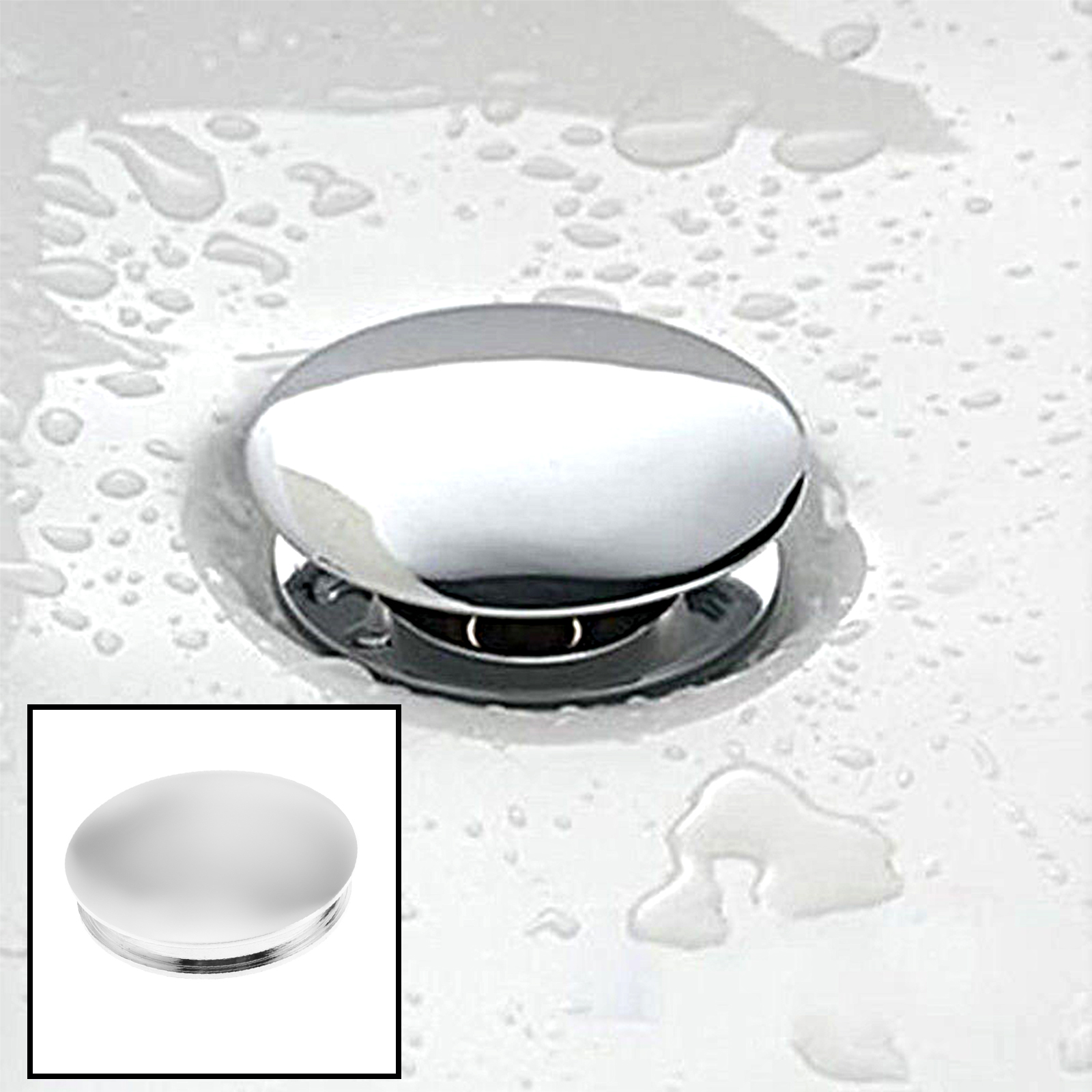 3Pcs 37mm Chrome Click Clack Basin Sink Tap Push Button Waste Bath Pop ... 3Pcs 37mm Chrome Click Clack Basin Sink Tap Push Button Waste Bath Pop ...