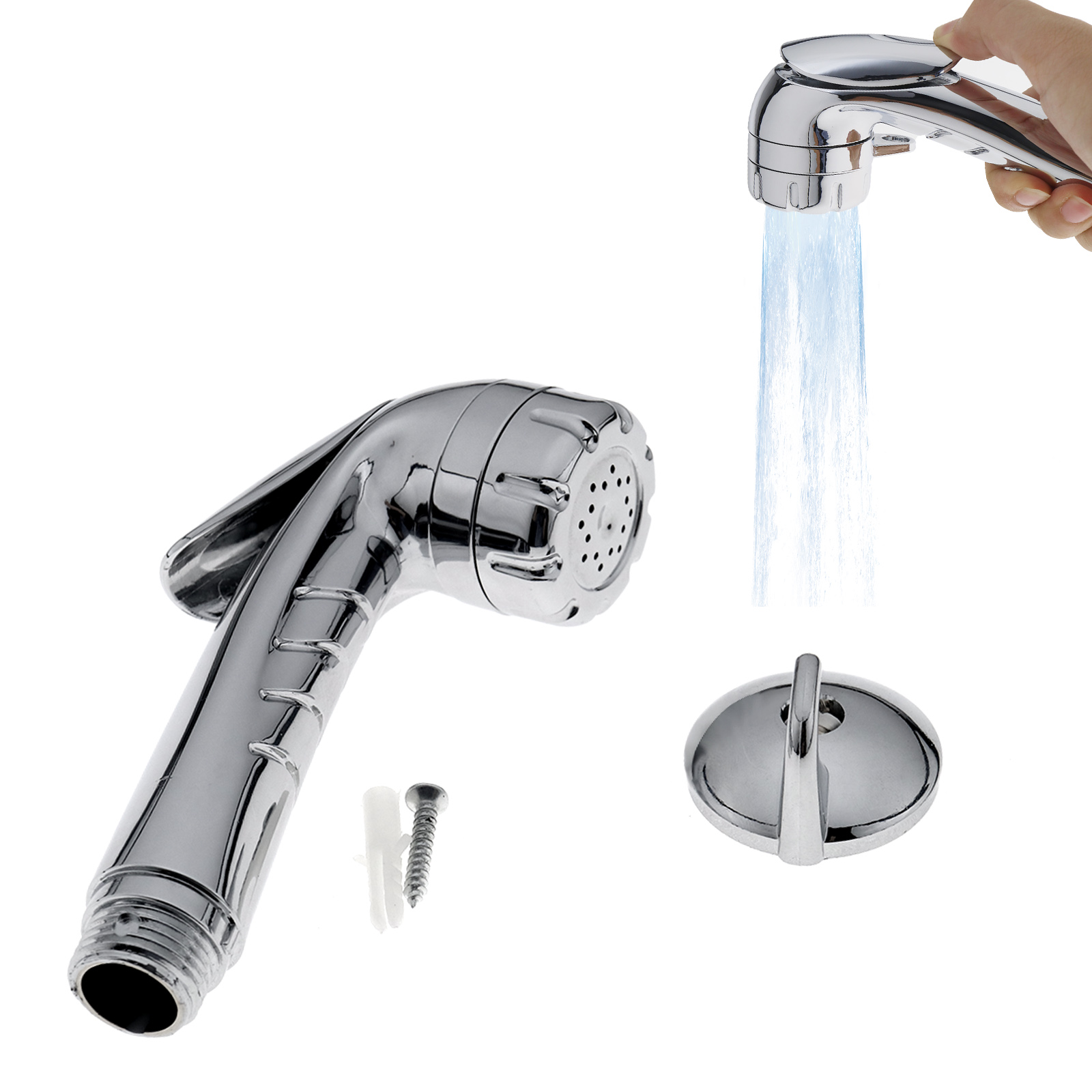1stk Brausekopf ABS Duschkopf 1/2'' mit Start/Stop Taste Handbrause ...