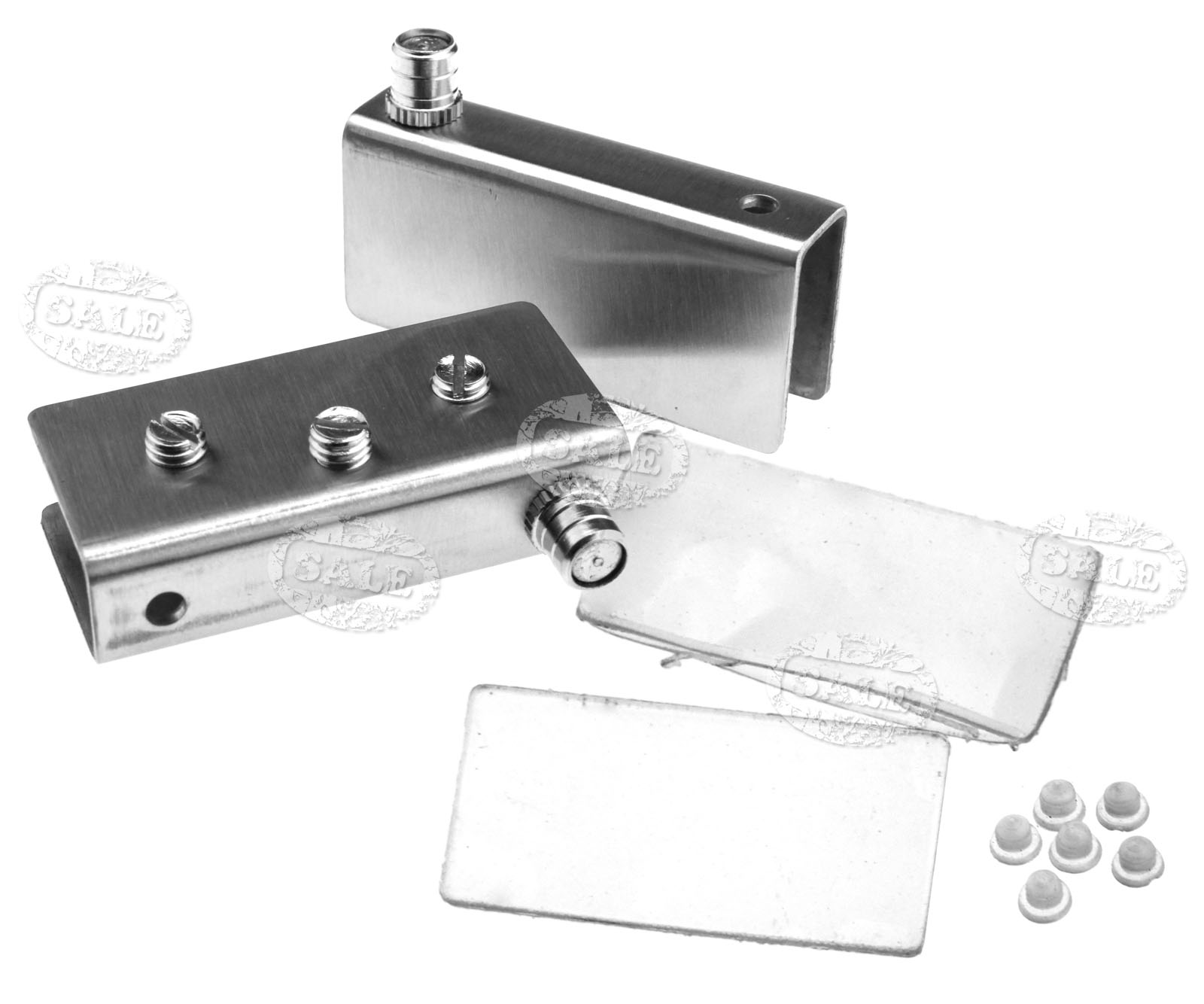 2 x Glass Door Pivot Hinge Set 304 Stainless Steel For 12mm Glass Door