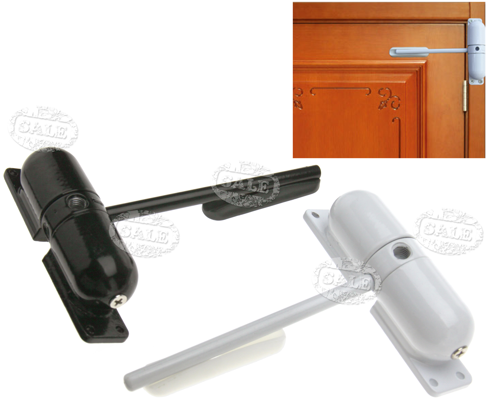 Adjustable Zinc Door Closer Spring Loaded Automatic Surface Mounted | eBay
