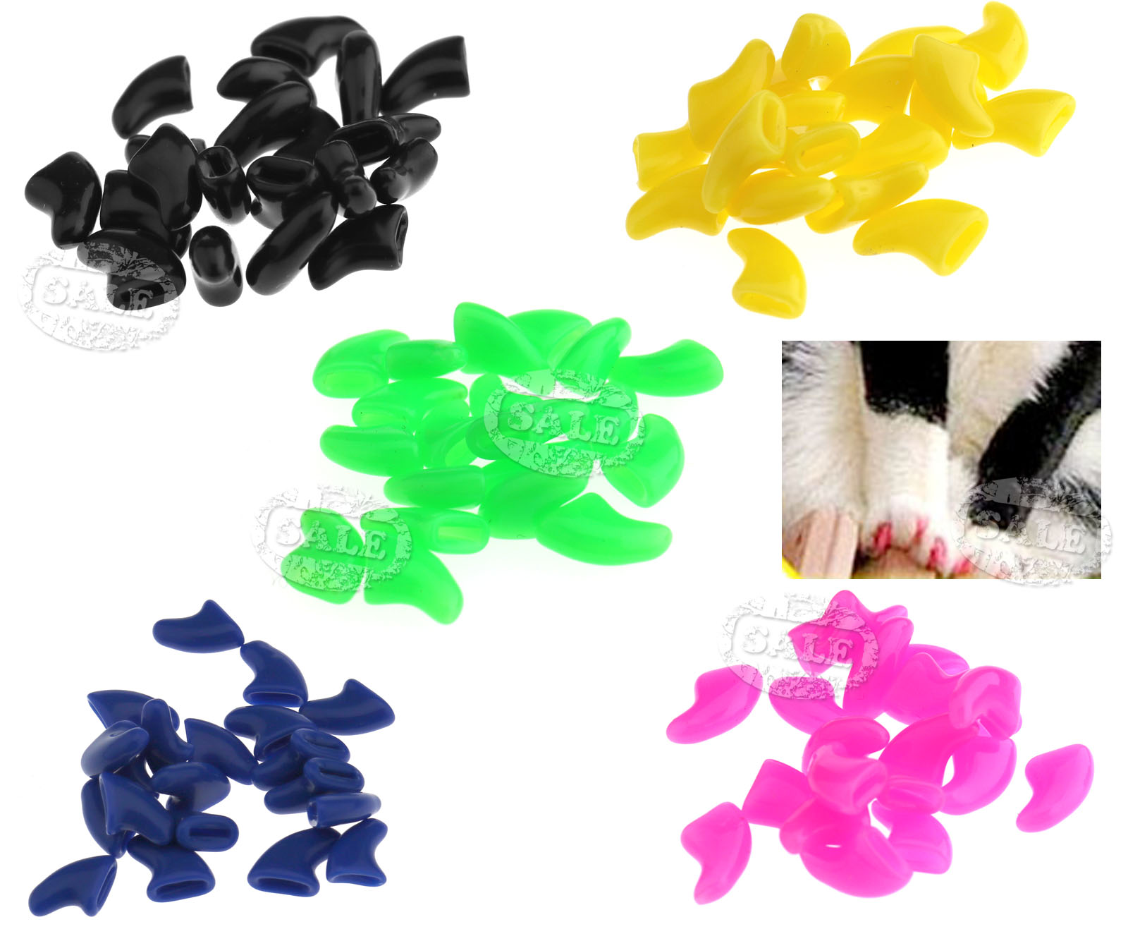 100 pz gatti morbidi animali domestici taglia XS zampe colorate artiglio tappi unghie