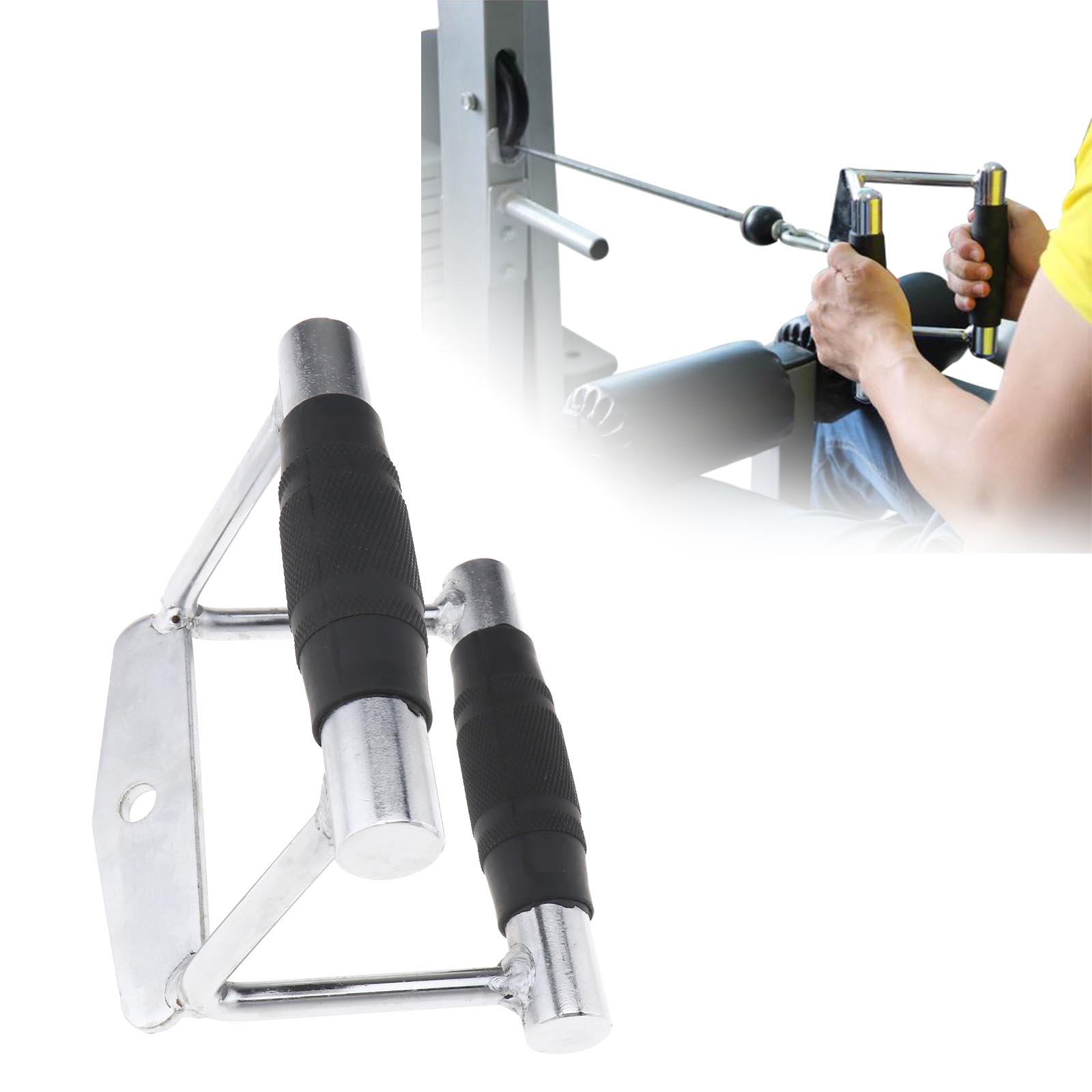 Seated Row Bar with Rubber Handles for Cable Exercise Equipment Gym ...