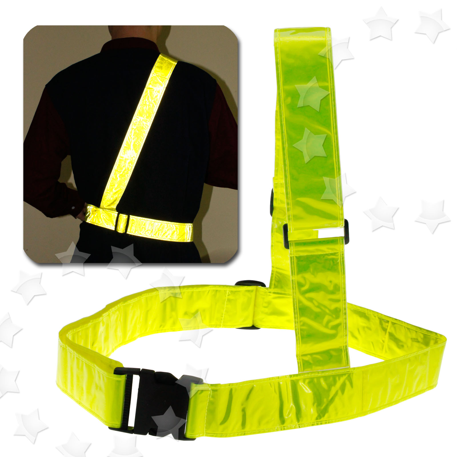 Motorcycle/Bike/Motorbike High Visibility Reflective Adjustable Brace ...