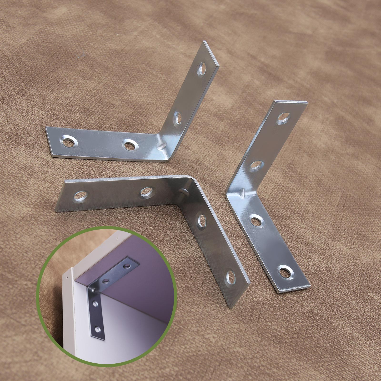 50Pcs 90 Degree Carbon Steel Zinc Plated Furniture Angle Corner ...