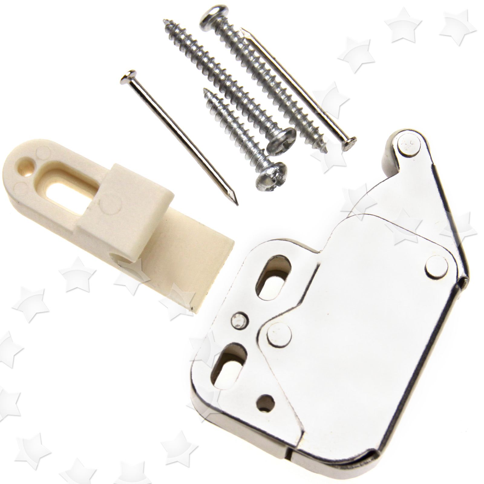 2 x Spring Loaded Mini Tip Latch Cupboard Door Push To Open Touch ...