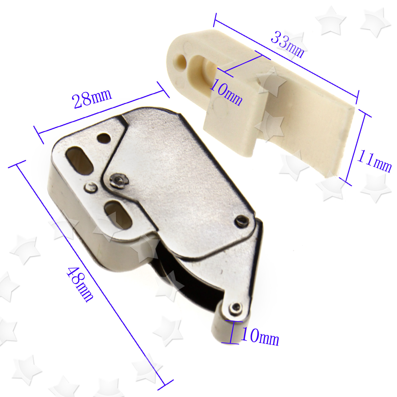 2 x Mini Tip Catch Spring Loaded Cupboard Door Push To Open Touch ...