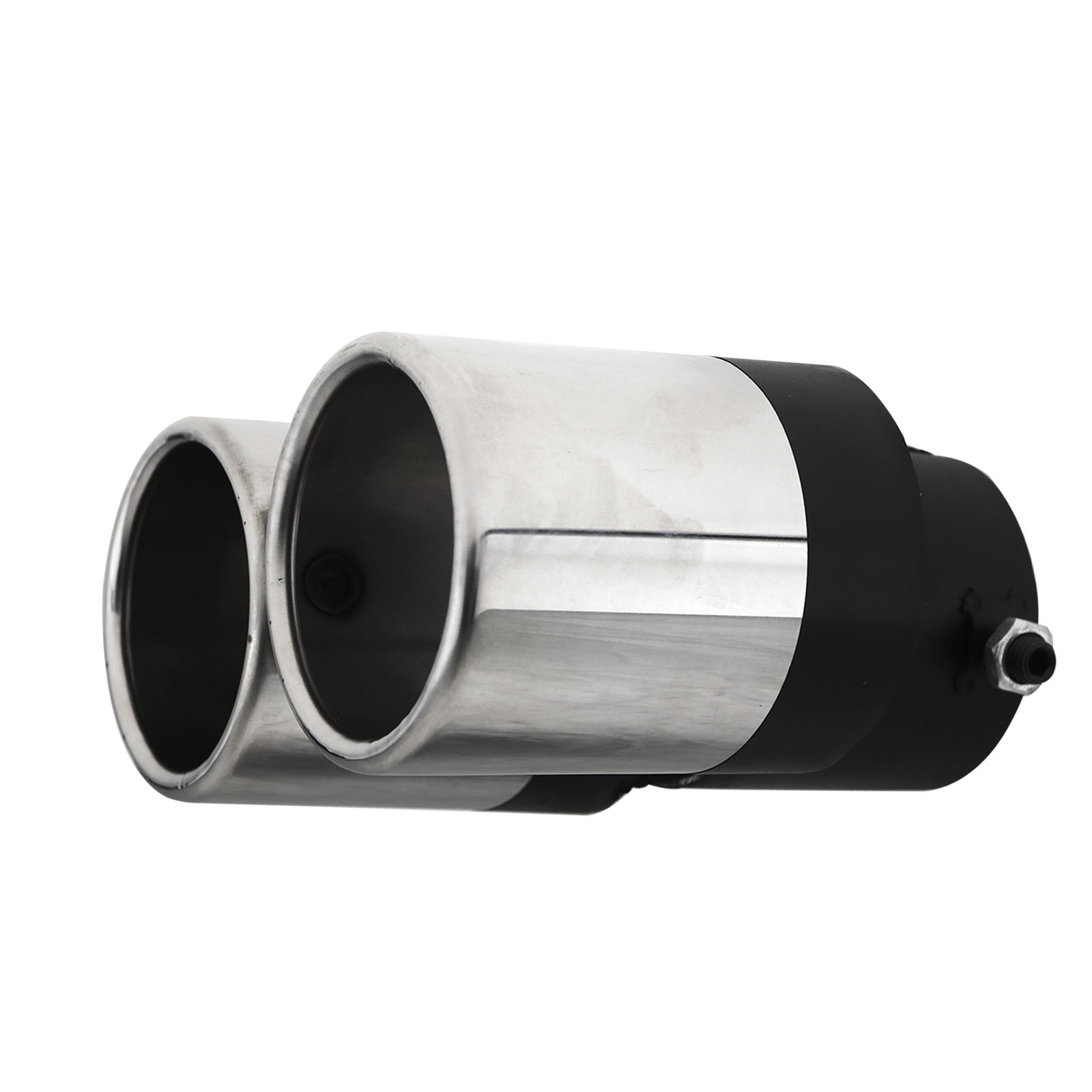 60mm Universal Stainless Steel Twin Dual Muffler Exhaust Tip Chrome ...