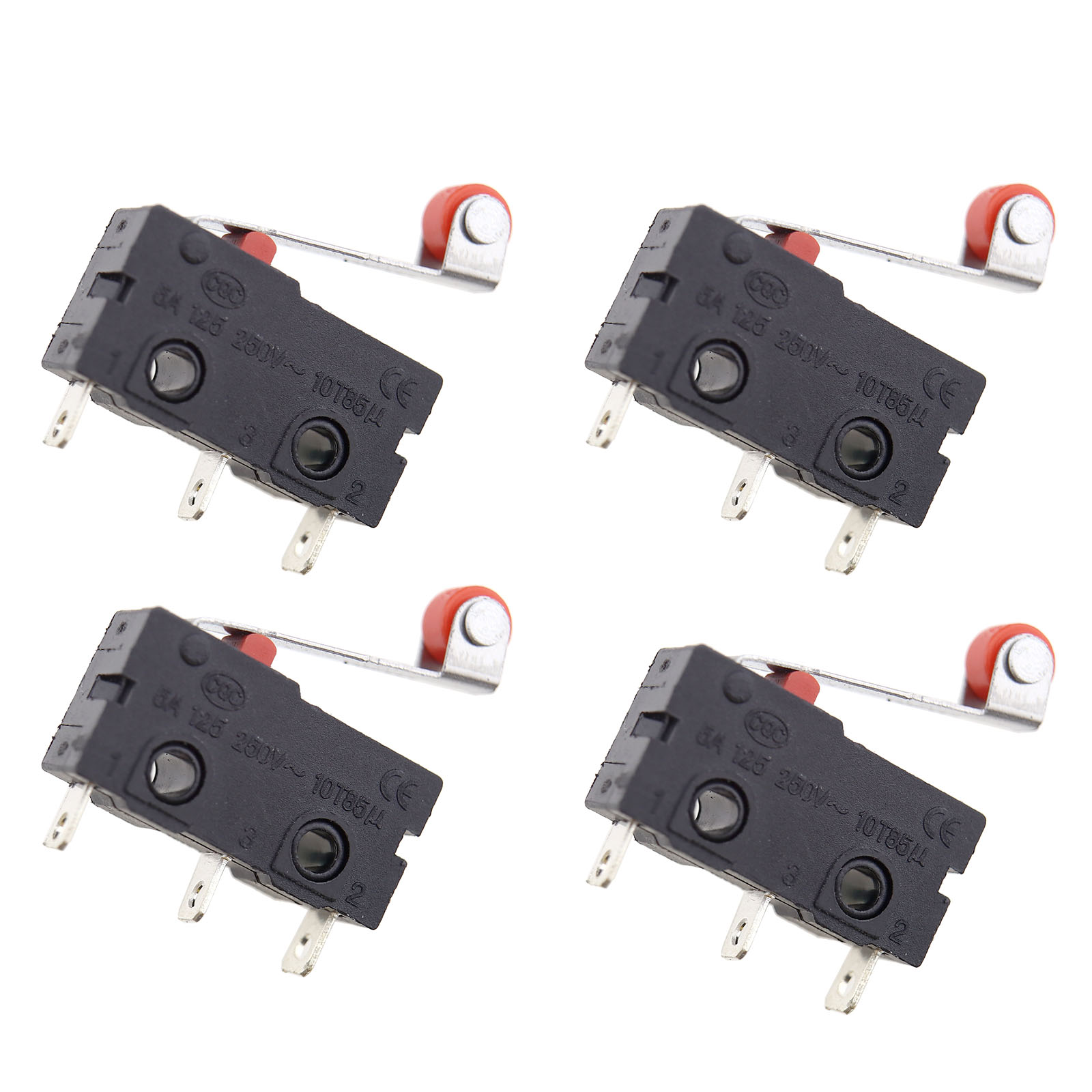 10pcs Black 3 Pin Terminal Type Lever Arm Roller Micro Switch 125-250v ...