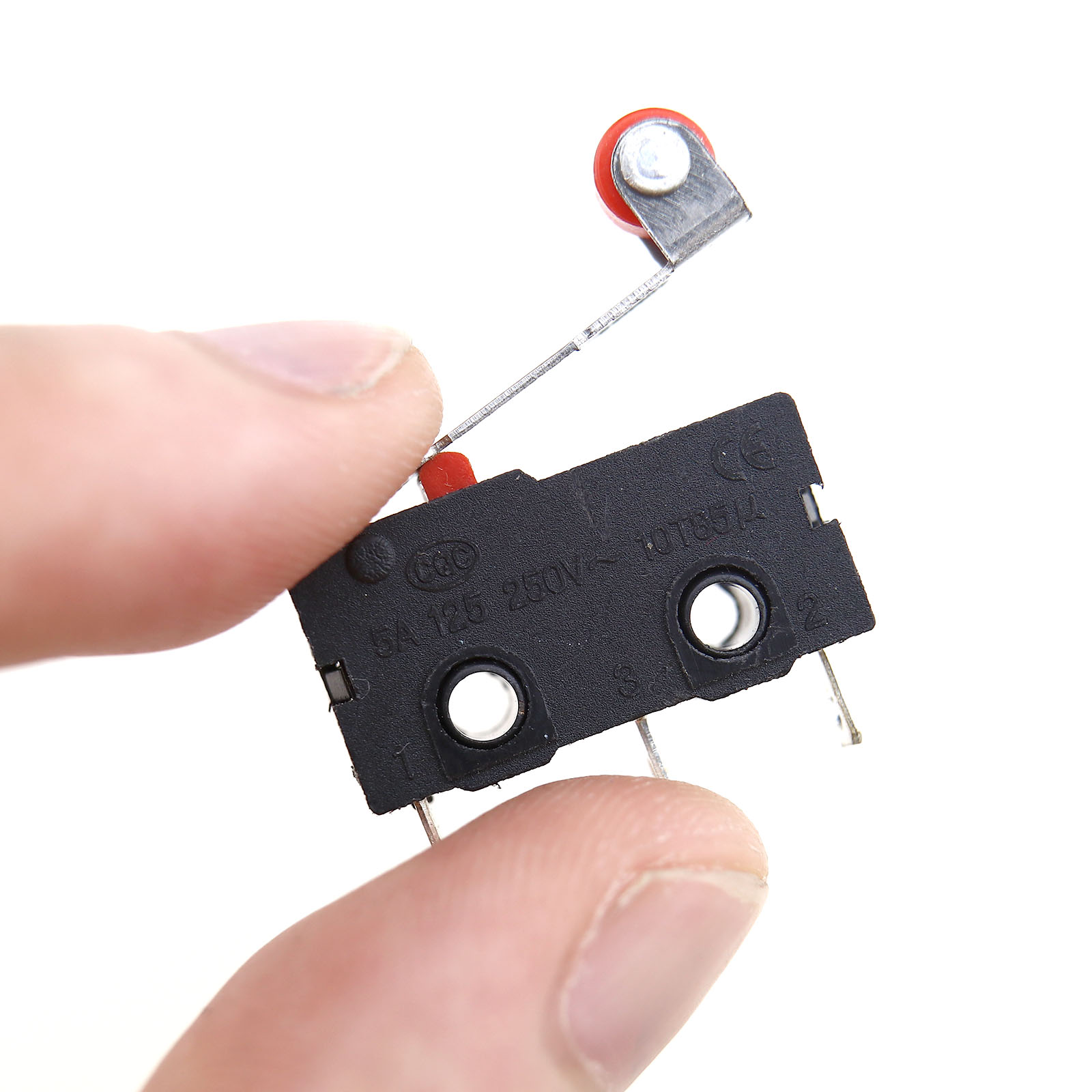 10pcs Black 3 Pin Terminal Type Lever Arm Roller Micro Switch 125-250v ...
