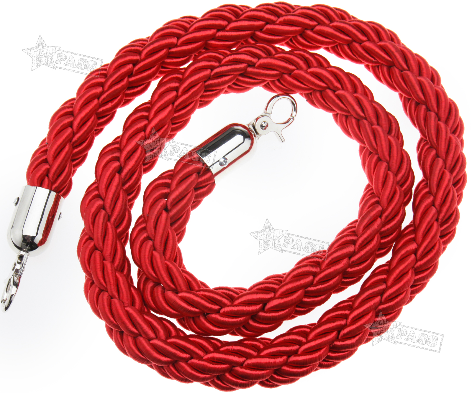 NEW QUEUE DIVIDER Crowd Control Stanchion 1.5M Twisted Red Barrier Rope ...