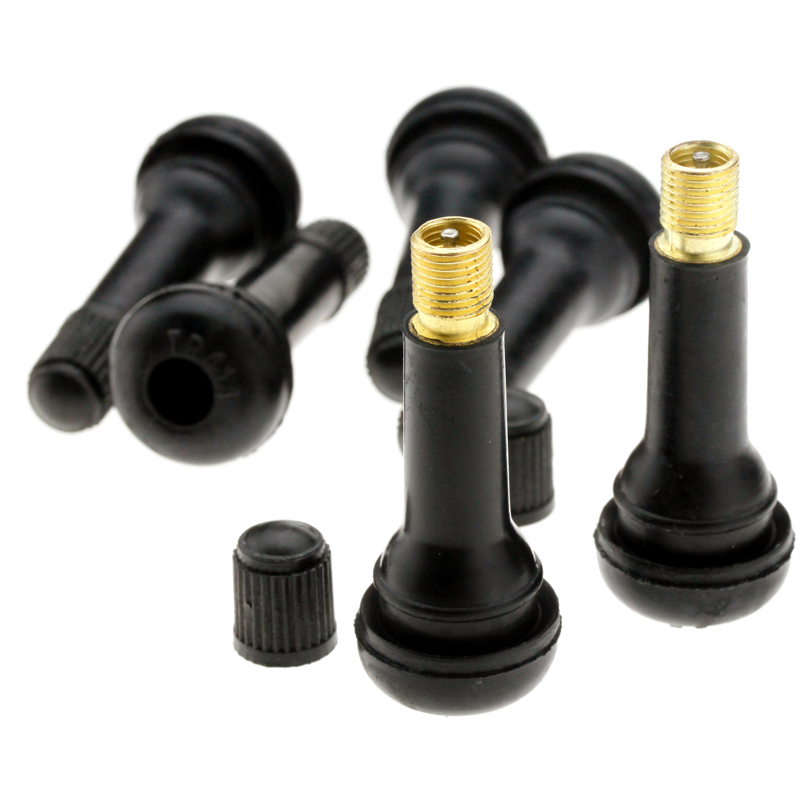 100X TR414 Rubber Wheel Valves Tire Valves Snap In Car Rim Tubeless