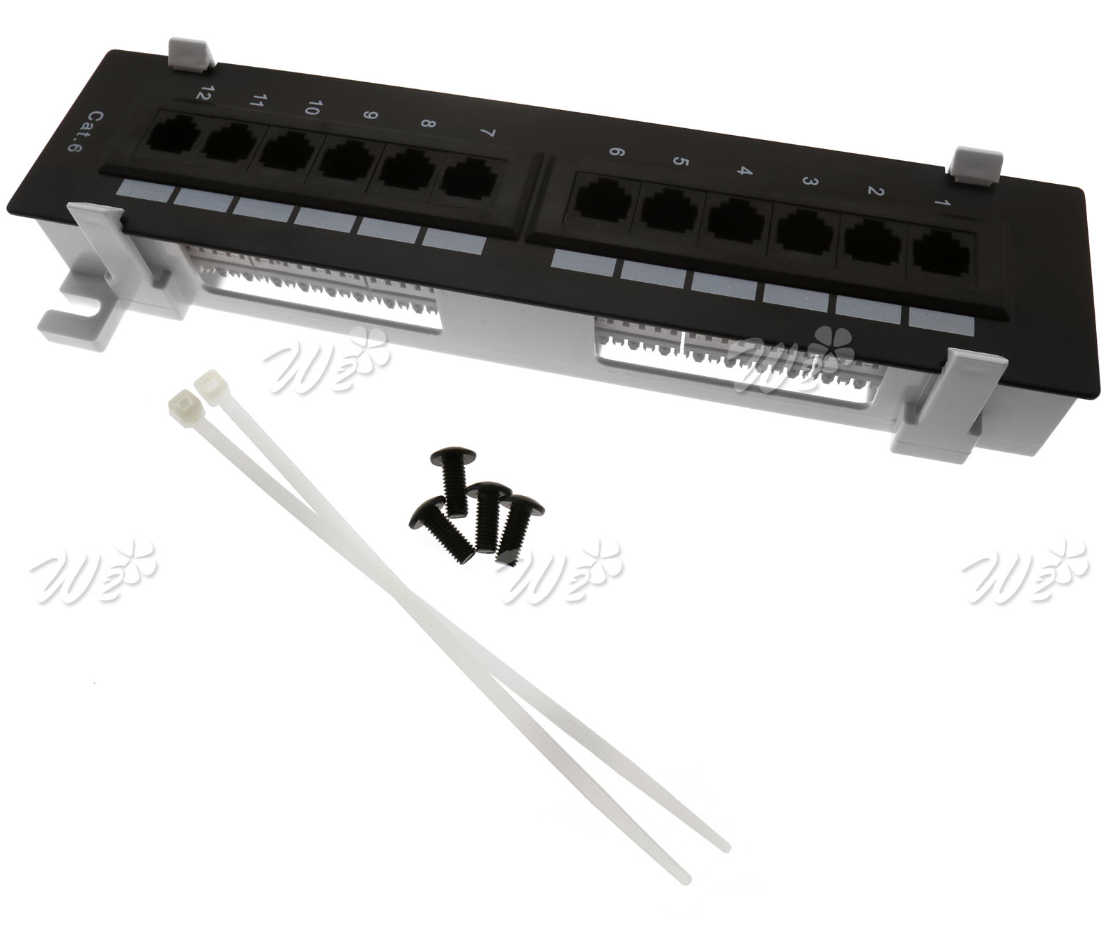 12 Port Cat6 RJ45 Wall Mount Surface Mount 110 Patch Panel With ...