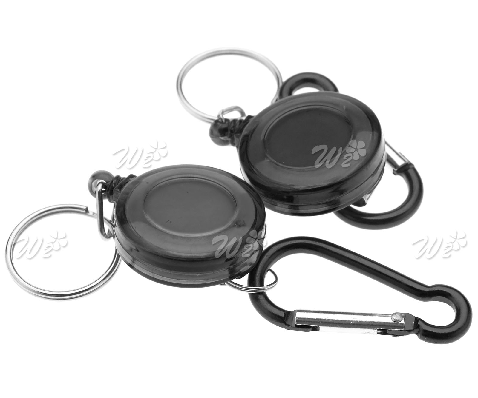 Retractable Keyring Retracting Key Ring With Waist Belt Clip Black