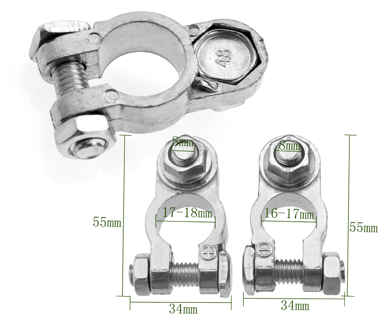 AUTO CAR ELECTRIC M8 Positive Negative Battery Terminals Zinc Alloy ...