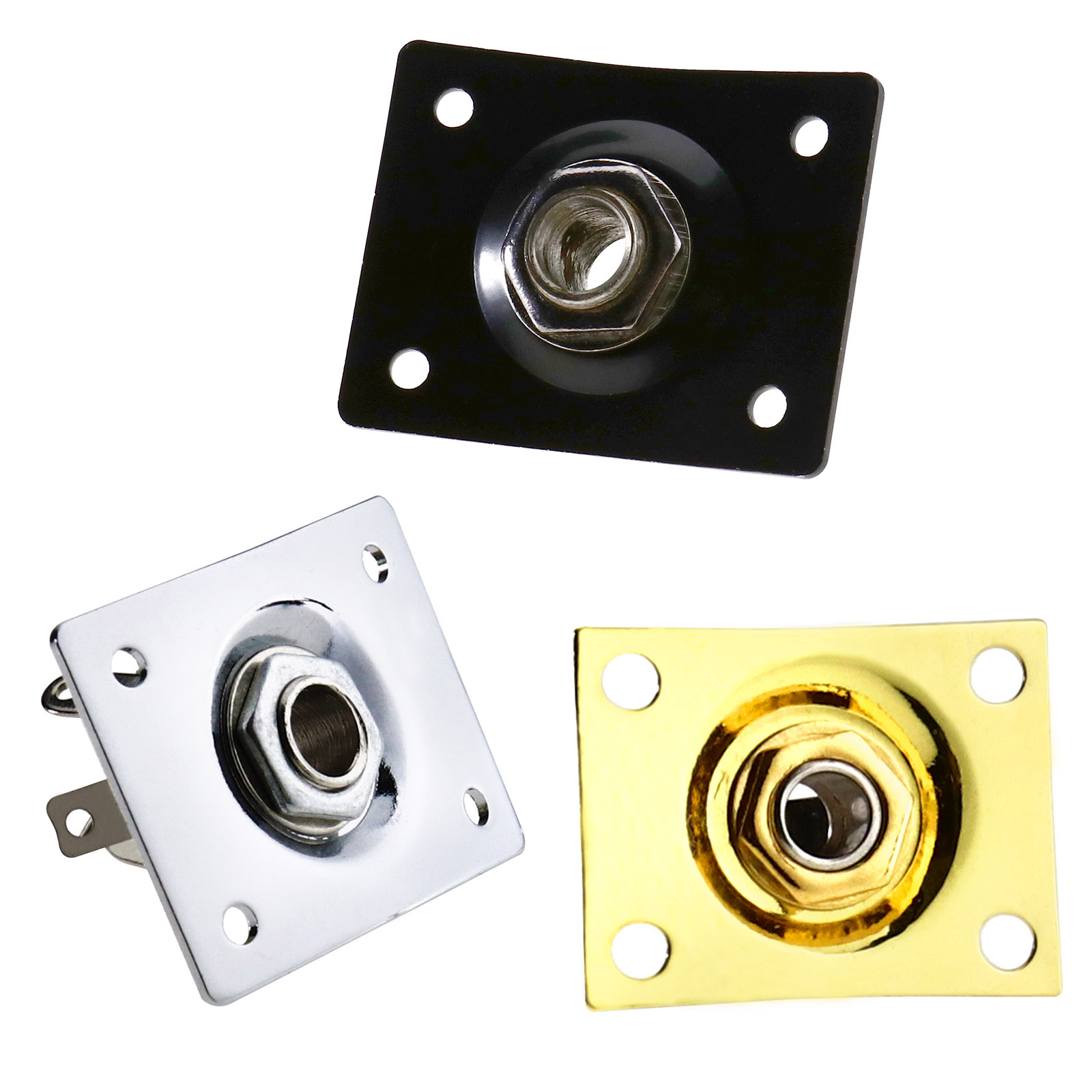 UNIVERSAL SQUARE OUTPUT Jack Plate Socket for Strat & Tele Electric ...