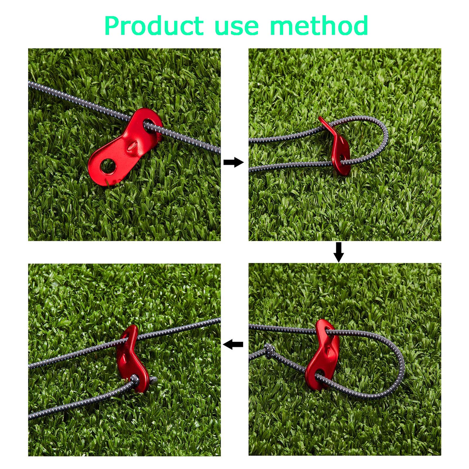 40 Pack Guy Line Tightener Aluminum Alloy Cord Rope Guyline Adjuster ...